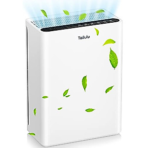 Tailulu H13 True HEPA Machine for Home Large Room up to 1614 Ft², Helpful for Dust Smoke Pollen Allergies Pets Hair Dander, Ozone Free, White