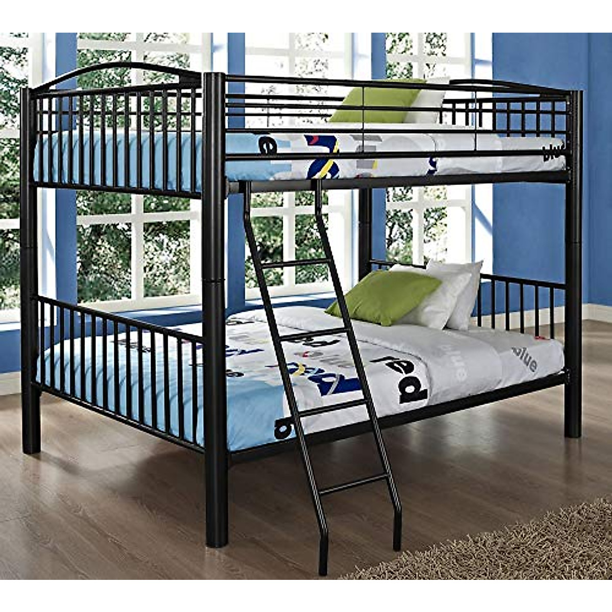 Powell Heavy Metal Bunk Bed, Full-Over-Full, Black