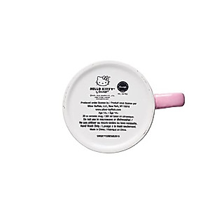 Silver Buffalo Hello Kitty Rainbow Dots Shaped Handle Ceramic Mug, 20 Ounces