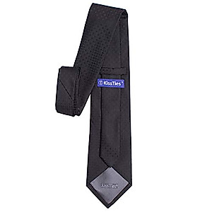 KissTies Black Tie Mens Checkered Necktie Wedding Ties For Men