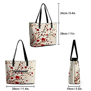 Womens Handbag Peach Blossom Leather Tote Bag Top Handle Satchel Bags For Lady