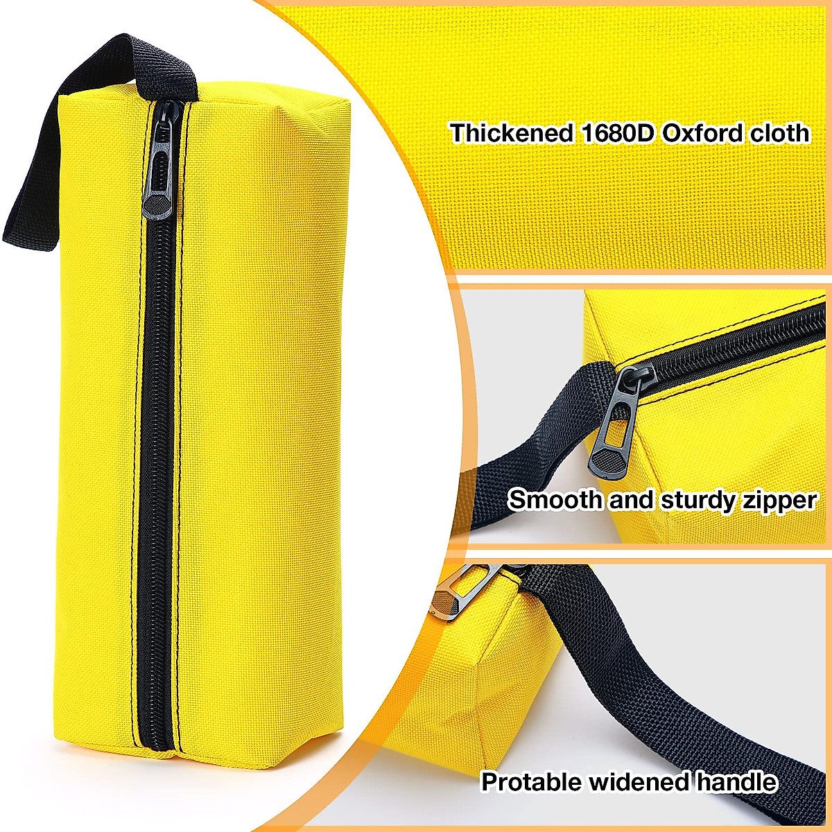 9 Packs Small Tool Pouch Zipper Tool Bags Canvas Waterproof Versatile Hand Zippered Tool Pouches Heavy Duty Multipurpose Zipper Tool Pouch Tote Bag for Organizer Storage (9.8 x 3.3 x 2.7 Inch)