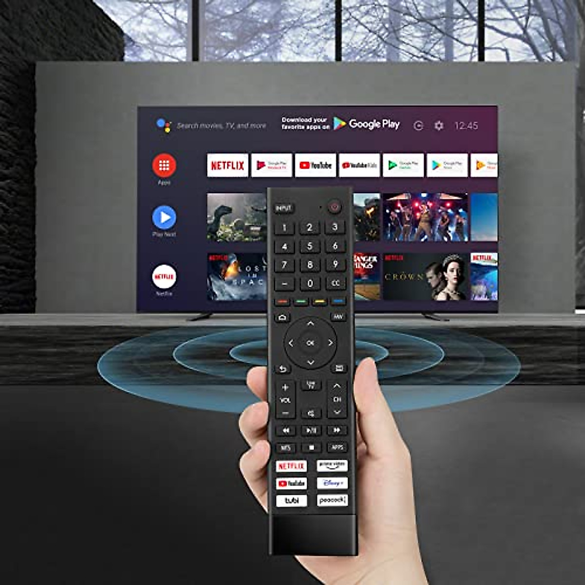 TOPKIND Upgraded ERF3J80H Replacement Smart TV Remote Fit for Hisense 4K UHD Android Smart TV 75A6G 70A6G 65A6G 60A6G 55A6G 50A6G 43A6G 55U68G 65U68G 55U6G 50U6G 65U6G 75U6G 50U68G 75U68G
