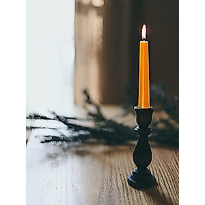 Hyoola Tall Taper Candles - 10 Inch Orange Unscented Dripless Taper Candles - 8 Hour Burn Time - 12 Pack