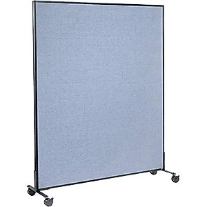 Global Industrial 60-1/4"W x 99"H Mobile Office Partition Panel, Blue