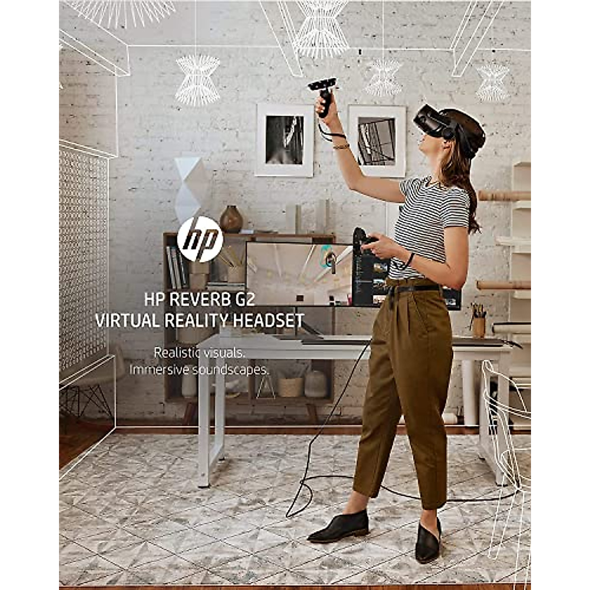 2022 Newest HP Reverb G2 Virtual Reality Headset V2 Version, Black, W/ Silmarils Lens Wipes
