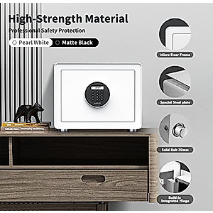 KAPUCI Modern Minimalism Design Auto-Open Safe, 0.78 CubicFeet Digital Safe Box with Full Felt Lining, High Capacity for 4 Pistols, Safety Steel Household Wardrobe,Bedroom for Home,Office,Hotel, Handgun, Jewelry