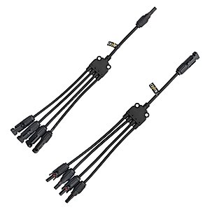 cenyb Solar Y-Branch Connectors 30A,DC 1000V 1 to 2 Parallel Adapter Wire Plug for Solar Panel (1Pair M/FF&F/MM)