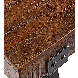 Plow & Hearth Richland Weatherproof Indoor Outdoor Entryway Bench | Holds Up to 300 lbs | Garden Patio Porch Park Deck | Wood | Natural