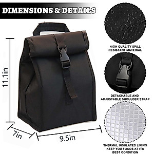 ZM-YOUTOO Insulated Lunch Bag Thermal Foldable Lunch Box with Adjustable Shoulder Strap for Men, Adults, Women Office, Work, Picnic Hiking Beach