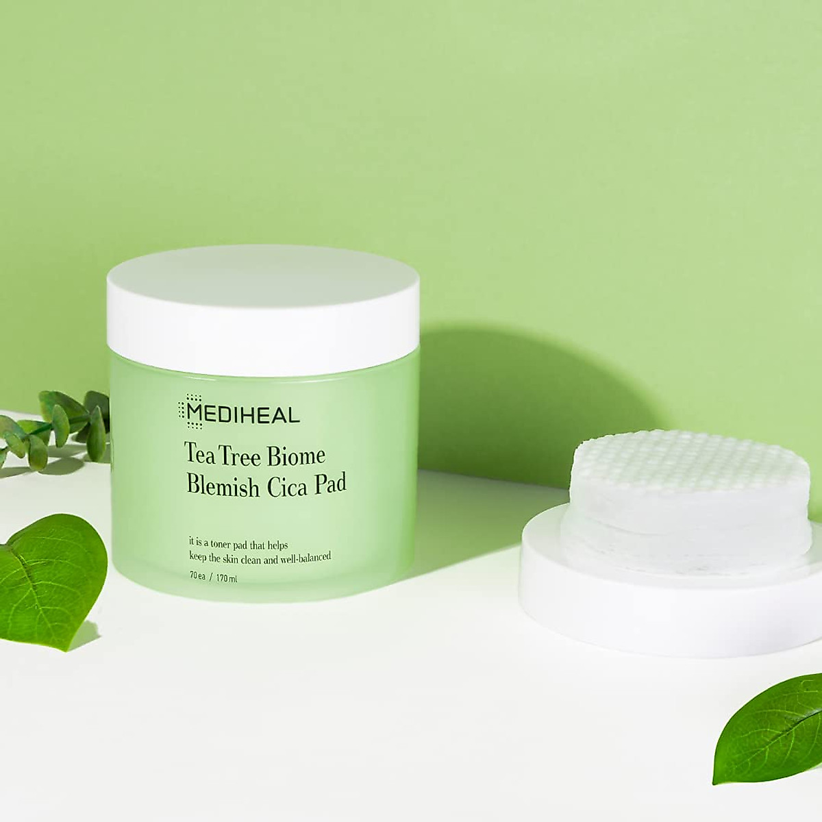 MEDIHEAL Tea Tree Biome Blemish Cica Pad (70 Pads) Korean Manyo Skincare for Sensitive Skin