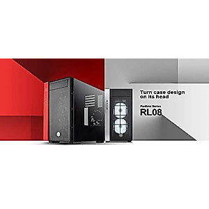SilverStone Technology RL08BR-RGB Black and Red Micro-ATX Case with Tempered Glass Side Panel and 2 x120mm RGB Fans