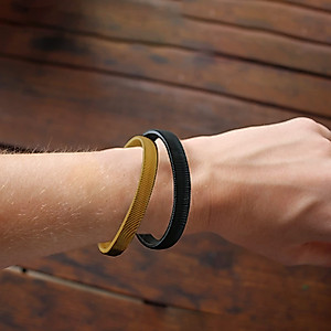 YUATCYA Shirt Sleeve Holders Metal Garters Armbands Set Elastic Band Sleeve Garters for Men Women 2 Pairs of Shirt Long Sleeve Holders Anti-Slip Armband Shirt Garter(Black + Bronze)