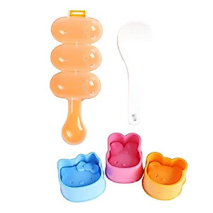 Sushi Shake Rice Ball Mold, Animal Shapes Sushi Mold (3 Pcs + 1 Pcs) Diy Tool Kitchen Sushi Tool