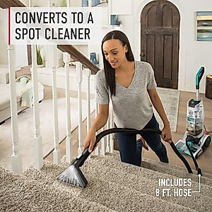Hoover SmartWash+ Automatic Carpet Cleaner Machine, for Carpet and Upholstery, Deep Cleaning Carpet Shampooer, Carpet Deodorizer and Pet Stain Remover FH52000, Turquoise
