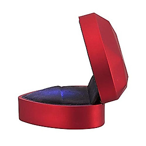 Lexon LED Diamond Ring Box Jewelry Wedding Engagement Proposal Lighted Ear Ring Pendant Case (Red Heart)
