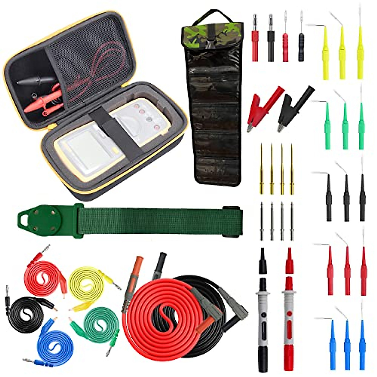 Makeronics 41-in-1 Electrical Multimeter Test Lead Kit Compatible with Fluke Digital Multimeter | Carrying Case | Hanging Strap | Replaceable Precision Probes for Digital Electrical Testing