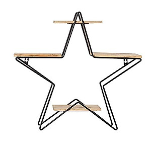 PIBM Stylish Simplicity Shelf Wall Mounted Floating Rack Shelves Living Room Multifunction Decoration Display Stand Iron Art Multi-Layer Bedroom,Kitchen, Black , b