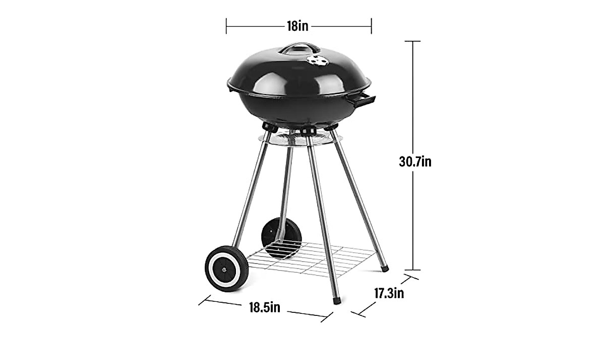 Sunoutife 18.5” Portable Charcoal Grill for Outdoor Cooking