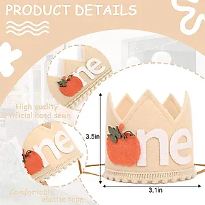 Pumpkin 1st Birthday Crown Hat - Little Pumpkin First Birthday Crown, Pumpkin Theme Birthday Decoration, Thanksgiving Day Birthday Party Supplies, Baby Boy/Girl Fall Birthday Cake Smash Photo Prop