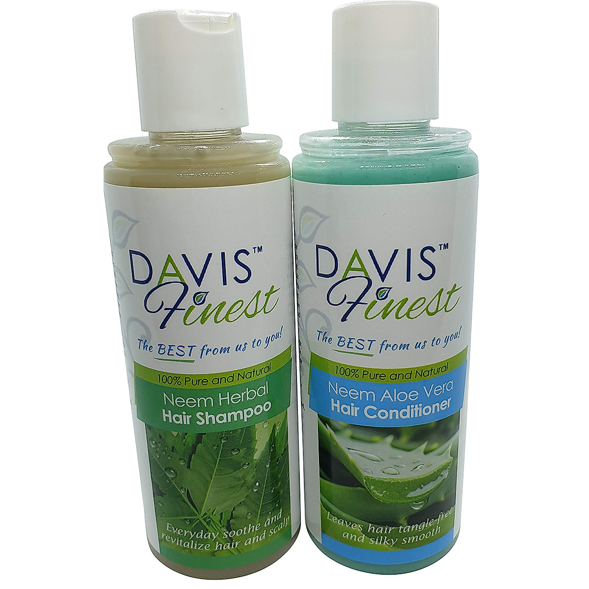 Davis Finest Neem Aloe Vera Reetha Herbal Shampoo Conditioner for Hair Growth, Hair Loss, SLS, Paraben and Sulphate Free Vegan Hair Cleanser 210ml