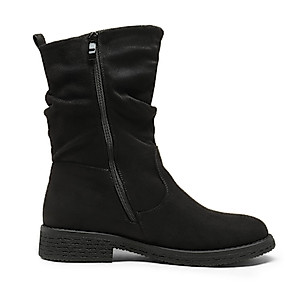 DREAM PAIRS Women's DMB213 Mid Calf Combat Riding Fashion Winter Boots Black Size 8