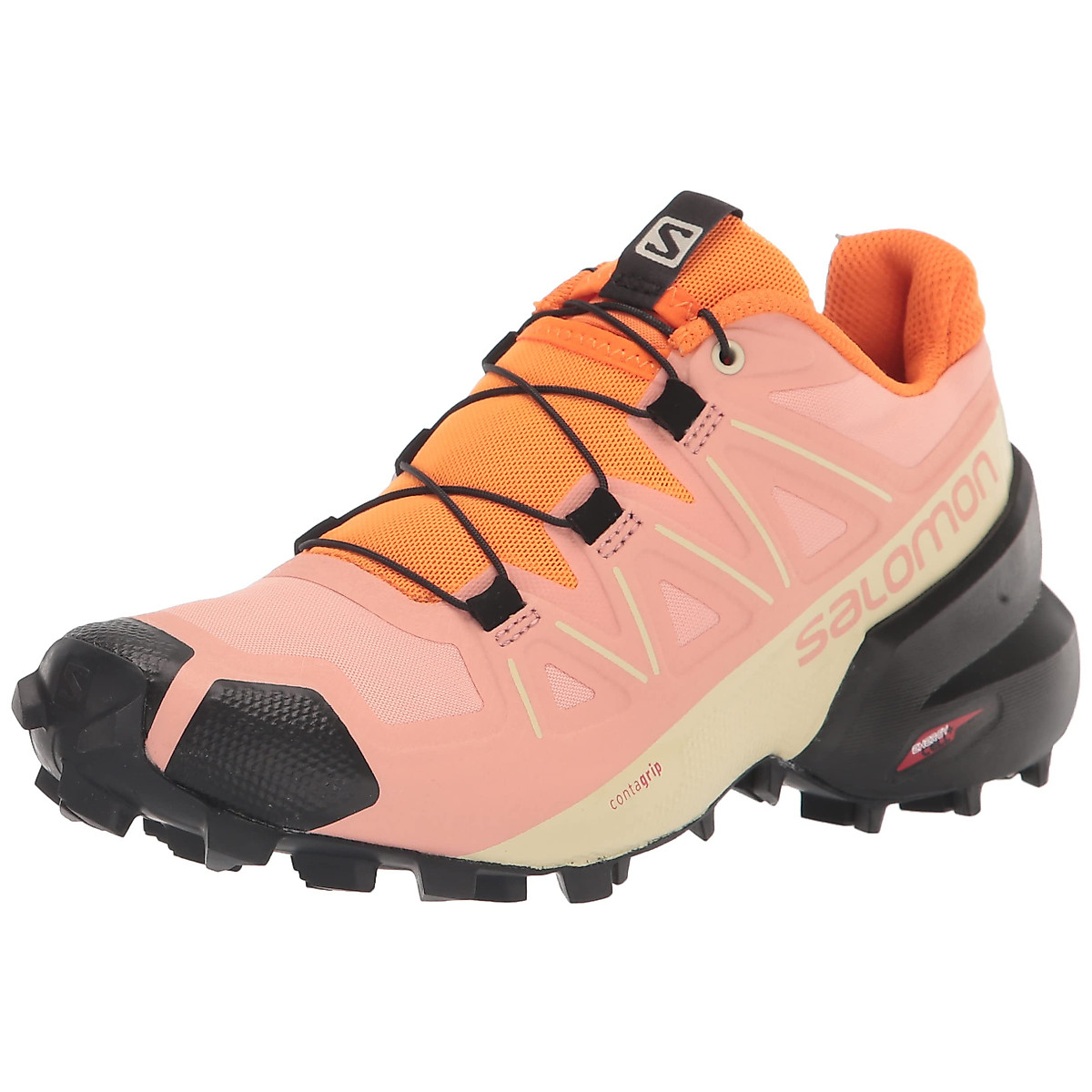 Salomon Speedcross 5 Trail Running Shoes for Women, Blooming Dahlia/Black/Vibrant Orange, 10.5