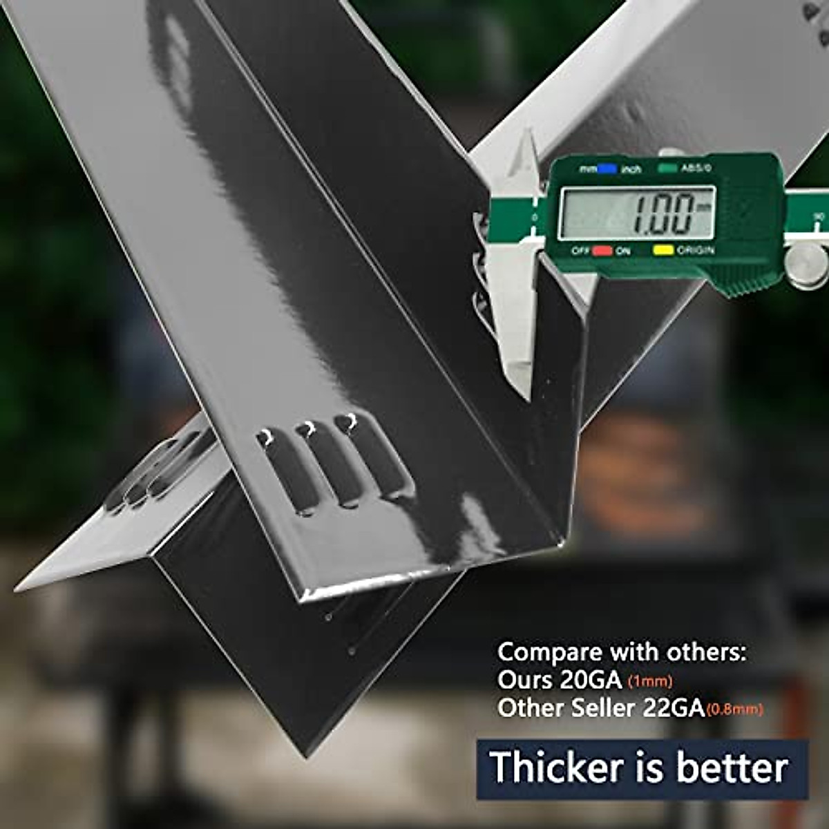 Hongso 15 13/16" Grill Heat Plates and 16 15/16" Pipe Burners for Dyna-Glo M486GMDG14, DGF487GRP, DGF486GSP, M486RDDG14, M486BBDG14 Grill Models