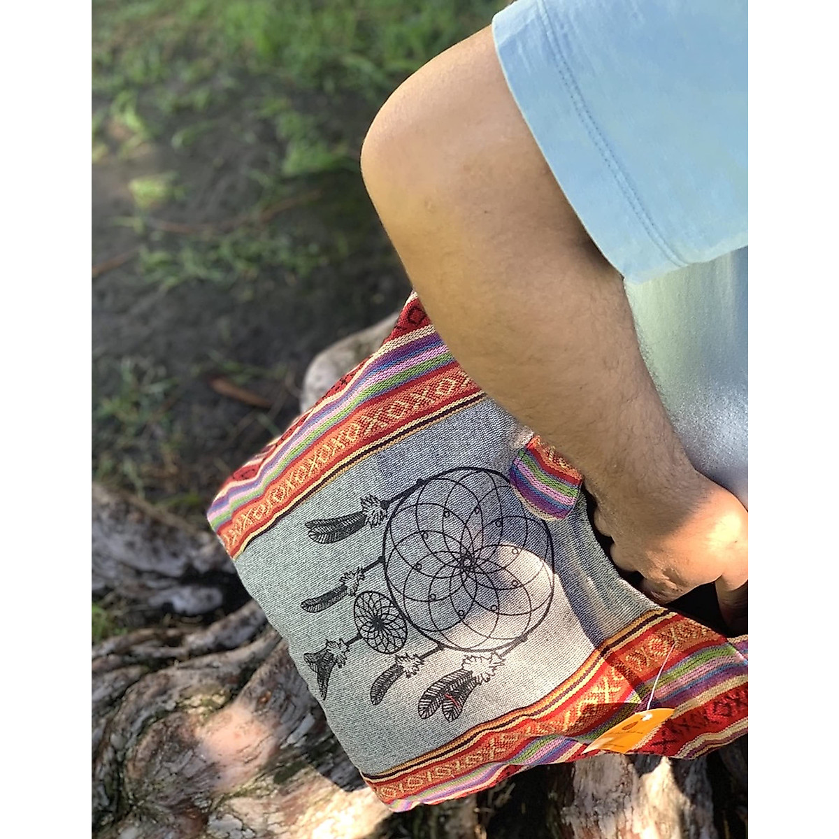 Himalaya Handmade Cotton Shoulder Bag, Unique Tapestry Hippie Crossbody with Dream Catcher Print Hobo Cross body Women bag, Festival bag Sling Boho Bag/Handmade with Love., Multi Colored Orange