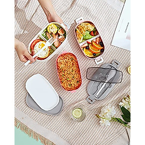 ZZQ Classic Lunch Box - Stackable Bento Box Lunch Container for Adult - Japanese-style Bento Boxes for Kids & Teens, Includes Sauce Containers, Divider, Utensils, Microwave & Dishwasher-safe, Green