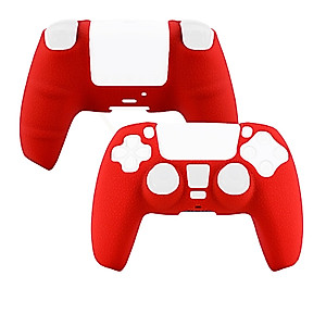 PS5 Controller Grips,Pandaren PS5 Controller Skin Texture Pattern Cover for Sony PlayStation 5 Sweat-Proof Anti-Slip Silicone Cover Hand Grip x 4 with 8pcs FPS Pro Thumb Stick Cap Protector(Camou)