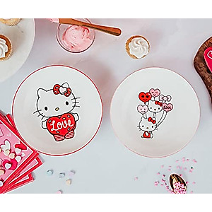 Toynk Sanrio Hello Kitty Love 9-Inch Ceramic Coupe Large Dinner Bowl For Serving Pasta, Salad, Cereal