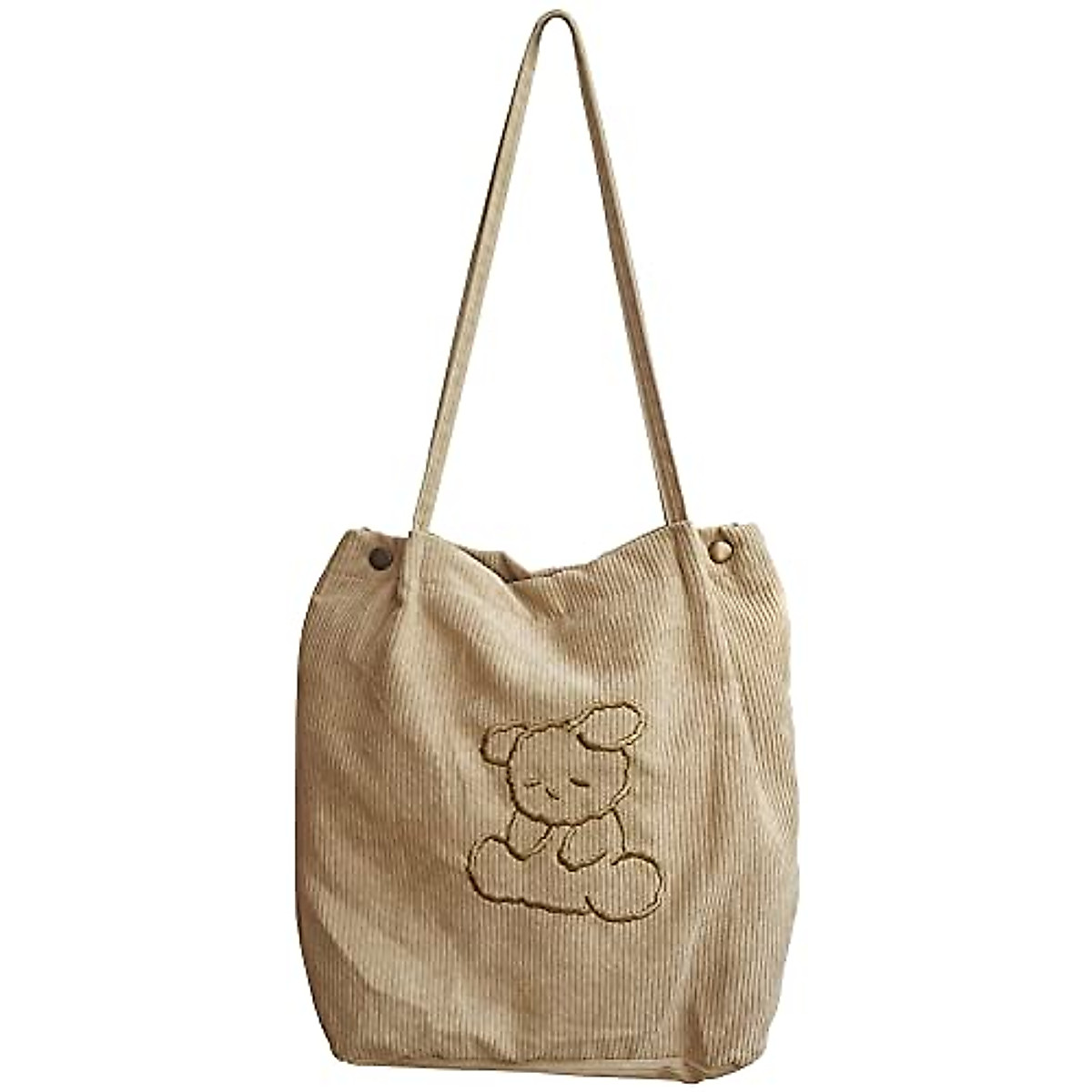 YiKitHom Corduroy Tote Bag Canvas Lining