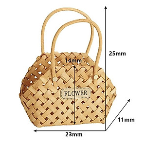 Wood Baskets Woven Hand-Held Wicker Cachepot For Flowers Pot Wicker Baskets Girl Storage Basket with Handle Wedding Home Decor