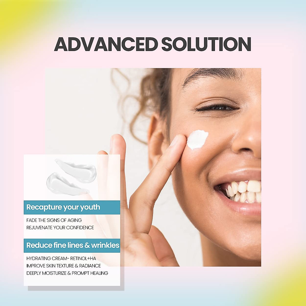 HOPEMATE H Retinol Hydrating Cream with Hyaluronic Acid & Vitamin E, Reduce Wrinkles & Dark Spot, Firming, Anti Aging Moisturizer for Face & Neck, 1.7OZ