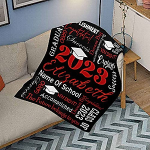 LOSARON Personalized 2023 Graduation Blanket You Did It Explores Success Bed Blanket Custom Name Graduate Throw Blanket Graduation Gifts for Friend Family 30x40 Inch