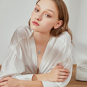 PCTJYFU Tree of Life Necklace 925 Sterling Silver Abalone Shell Star Moon Tree of Life Pendant Family jewelry for Women Mom Grandmother