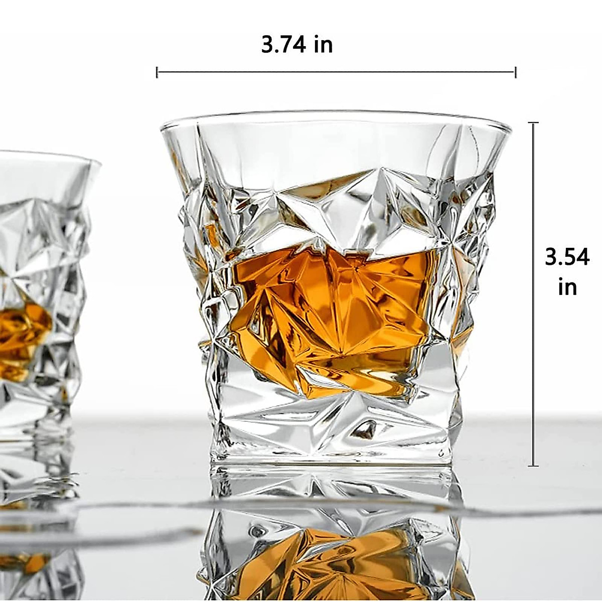 MJZQCD Whiskey Glasses Set of 2, 9 OZ 260ml Old Fashioned Glasses,Bar Glasses, For Scotch Cocktail Rum Cognac Vodka Liquor.Bourbon Glasses, Parties, Bars, Gifts, Restaurants and Home …