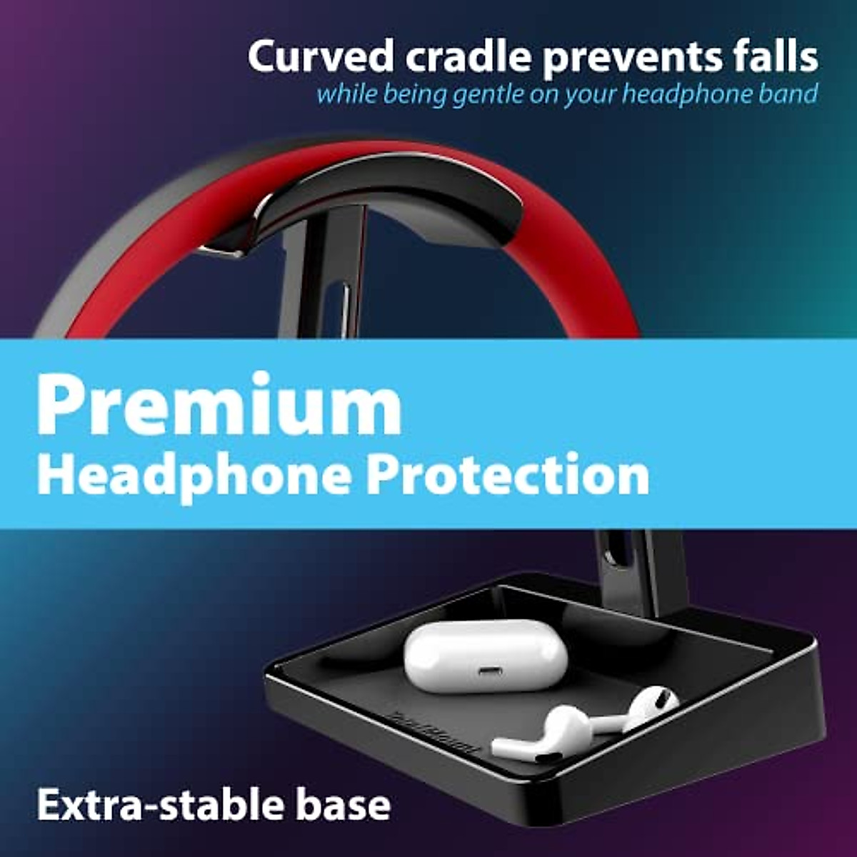 TotalMount Headphone Stand – Premium Headphone Storage and Protection (Tall Headset Stand)