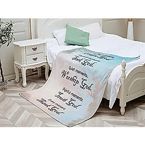 BOOPBEEP Healing Throw Blanket with Inspirational Thoughts and Prayers- Religious Soft Throw Blanket Inspirational Blankets and Throws 40x50 Inch Throw Blankets Perfect Caring Gift for Women Men