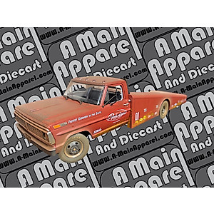1970 F-350 Ramp Truck Red Primer (Rusted) Porkchop's Chop Shop 1/18 Diecast Model by Acme A1801416