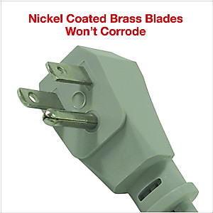 Clear Power 3ft 14/3 SPT-3 Air Conditioner Major Appliances Extension Cord, 3-Prong Grounded Right Angle Plug, Gray, CP10001