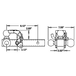 Buyers Products - 1802279 Tri-Ball Truck Hitch with Pintle Hook