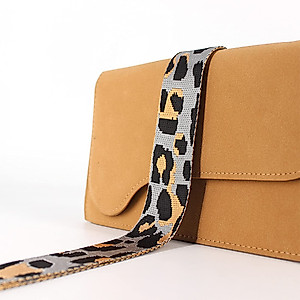 TANOSII Wide Purse Strap Adjustable Handbag Strap Replacement Shoulder Crossbody Strap Gray Leopard