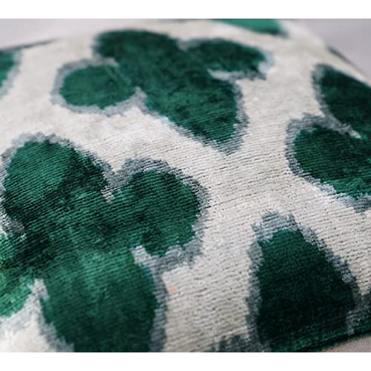 CANVELLO-Exquisite Down Pillow/Throw Cushion: Feather Pillows Elegance & Art | Iconic Throw Pillows with Ikat Design  | Soft Velvet Silk  (16"x16")