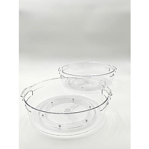 Clear Refrigerator Organizer Set of 2, Fridge, Pantry, Office & Bathroom Organizer, Storage, Organization, and Visibility in Every Space. BPA FREE. Includes guide to store efficiently