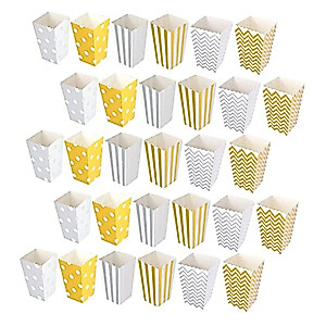 ULTECHNOVO 30pcs Popcorn Boxes Popcorn Box Mini Popcorn Boxes Gift Box Mini Foods Birthday Party Paper Supplies Popcorn Bucket Paper Popcorn Bags Food Grade Paper Food Paper Container