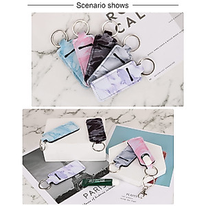 Meiiy Chapstick Holder Keychain Lip Balm Keychain Lipstick Sleeve Pouch Portable Pocket Lip Gloss Tube Holder Stocking Stuffers Gift for Women (5pcs-marble)