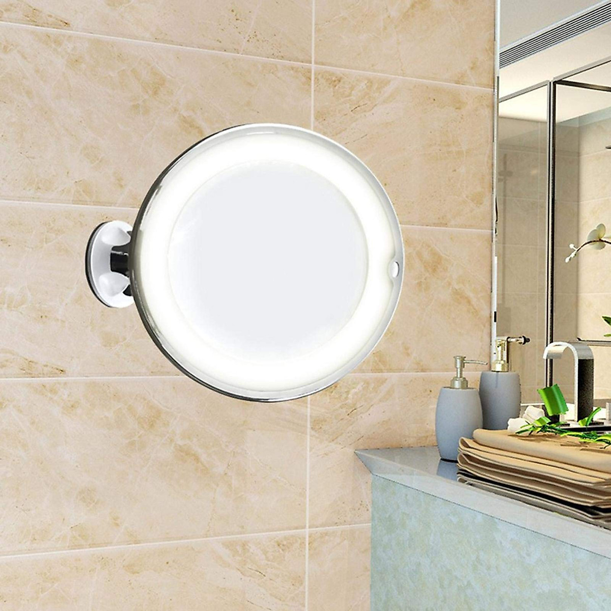 FQYYDD Illuminated Makeup Mirror Led Makeup Mirror Lamp 10X Amplification