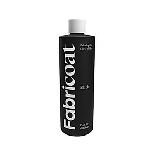 FabriCoat Dark Fabric Paint - Used for Restoring or Changing the Color of Couches, Chairs, Upholstery, Soft Furnishings, Car Interiors, Clothing, & Footwear (Size 17oz/ 500ml, Black)